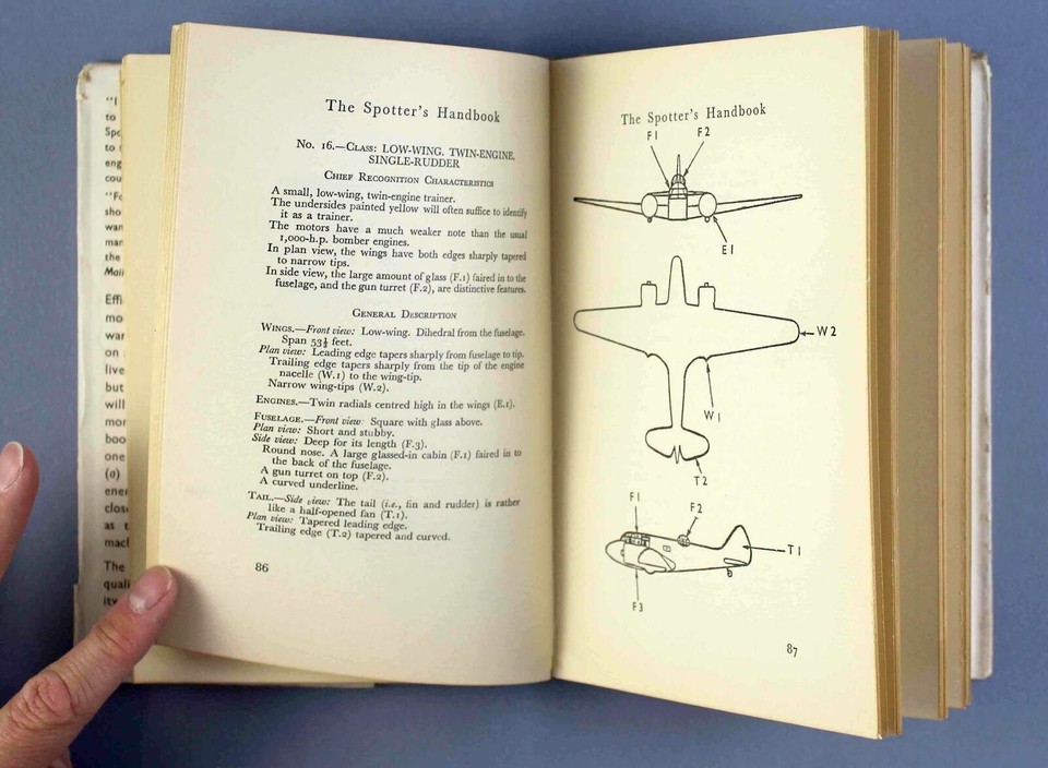 RUDIMENTS OF AIRCRAFT RECOGNITION BOOK SPOTTERS HANDBOOK & MORE WW2 ...