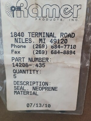RAMER PRODUCTS 14208-435 SEAL 5 in Packages | eBay