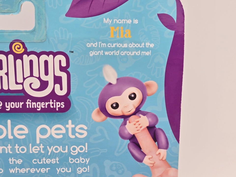 Fingerlings Baby Monkey Mia Purple White Hair Interactive Toy WowWee ...