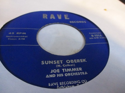 60s JOE TIMMER & HIS ORCHESTRA Sunset Oberek W/Hurricane Polka 7" RAVE ...