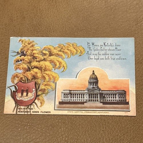 Vintage State Capitol & Golden Rod Frankfort KY Postcard With Poem | eBay