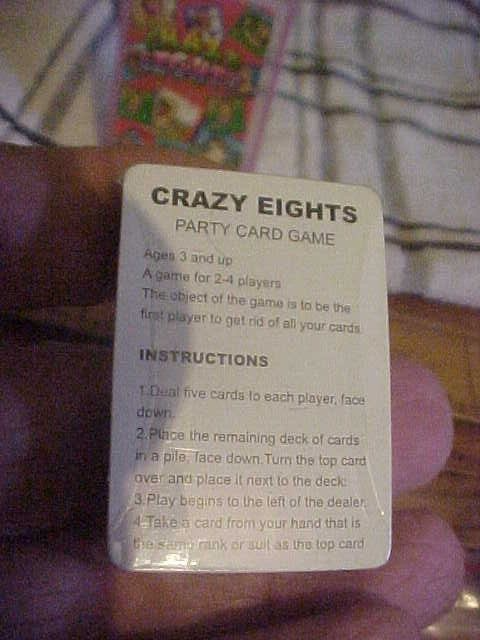 Vintage Crazy Eights 8s Card Game Made in USA SEALED HARD PLASTIC CASE ...