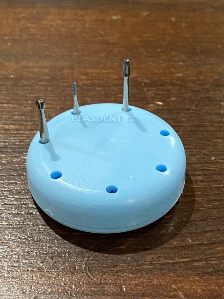 Magnetic Round Dental Lab Bur Block Holder Station Holds 7 Burs FG RA ...