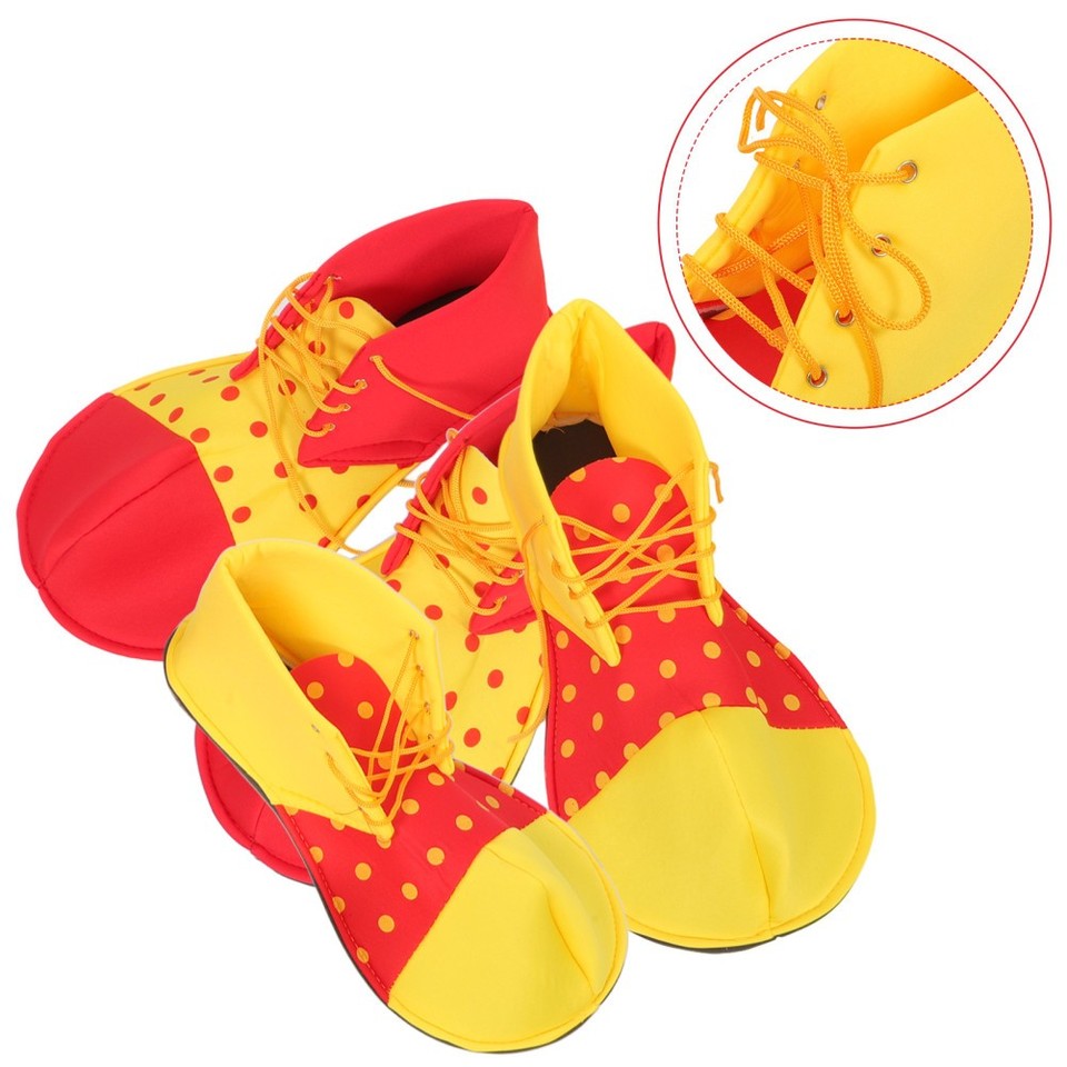 2 Pairs Cute Clown Accessories Shoes for Kids Cosplay Props Performance ...