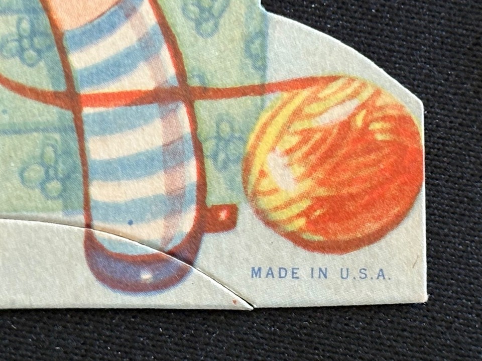 Vtg Valentine Card “I Needle Little Lovin” Knit Wit Girl Knitting Yarn ...