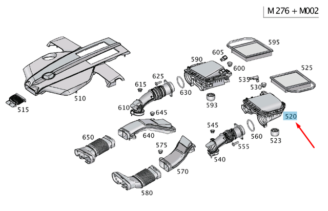 MERCEDES-BENZ ML W166 Left Damping Air Filter A2760903901 GENUINE for ...