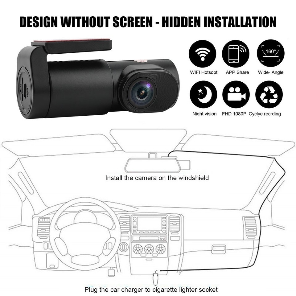 WIFI Mini Dash Cam HD 1080P Car DVR Camera Video Recorder Night Vision ...