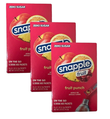Snapple FRUIT PUNCH- *ZERO SUGAR* Mix Singles To Go Packets- 3 BOXES | eBay