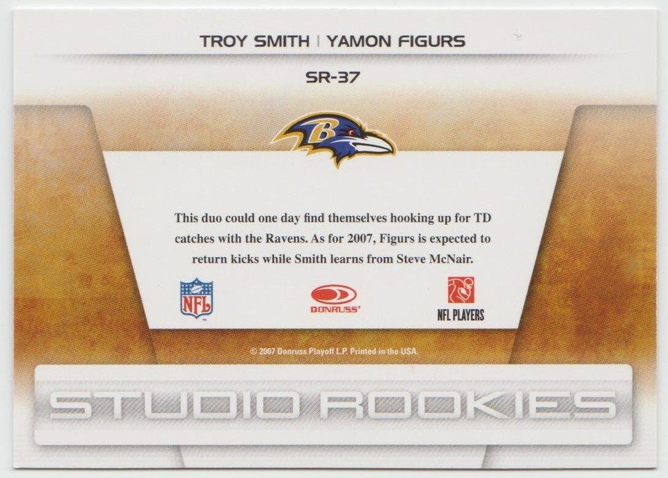 2007 Leaf Rookies and Stars Studio Rookies #37 Troy Smith / Yamon ...