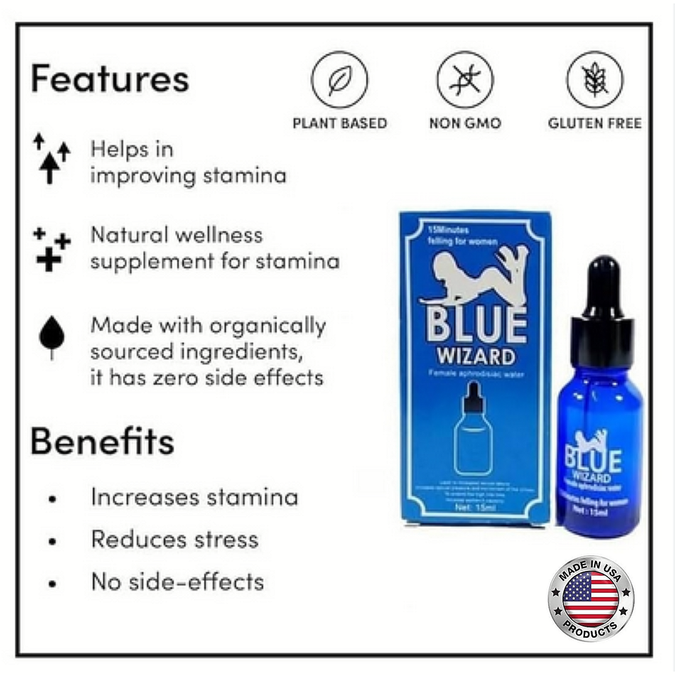 2X Blue Wizard Drops 15ml For Her Wizard Women Libido Love NEW USA ...