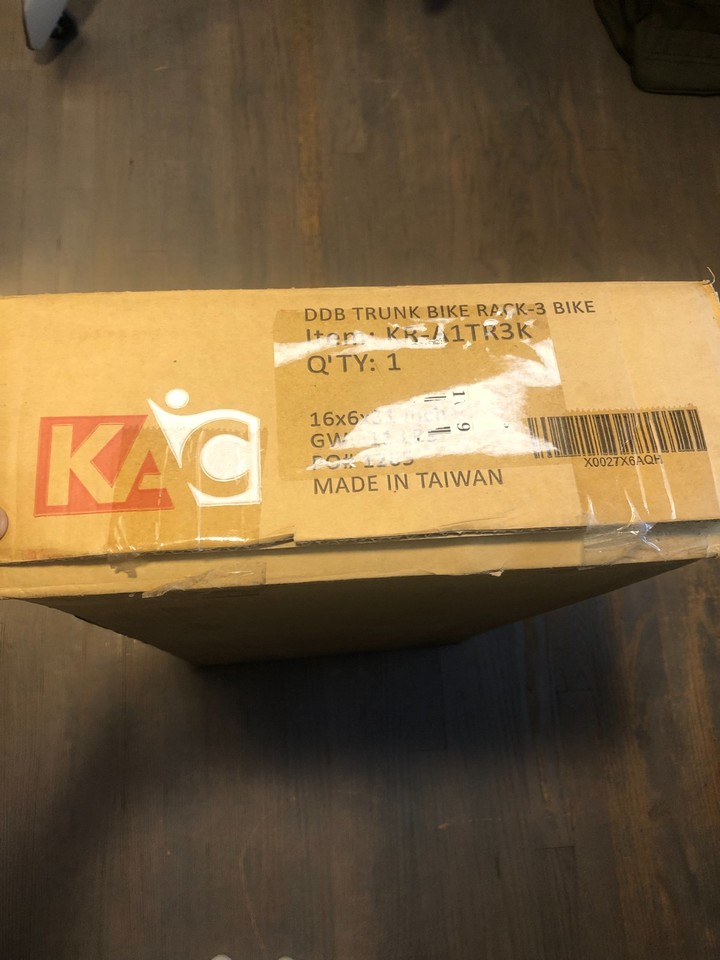 KAC DDB TRUNK BIKE RACK-3 BIKE. NEW IN BOX. color black. | eBay