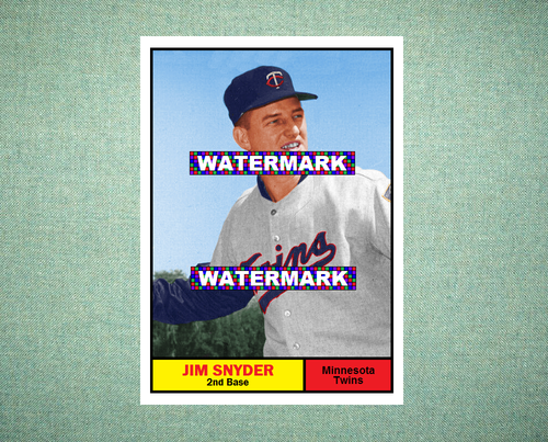 Jim Snyder Minnesota Twins 1961 Style Custom Baseball Art Card | eBay