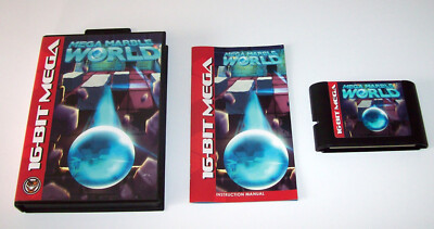 Mega Marble World Sega Genesis CIB Complete w/ Manual - Tested Mega Cat ...