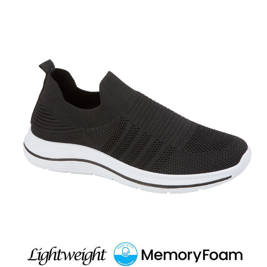 MENS MEMORY FOAM TRAINERS NEW SLIP ON WALKING RUNNING JOGGING SPORTS ...