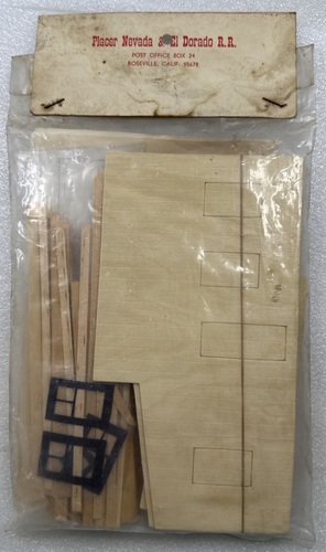 "O" Gauge Old Time Wood Kit, Placer Nevada & El Dorado RR, #7 General ...