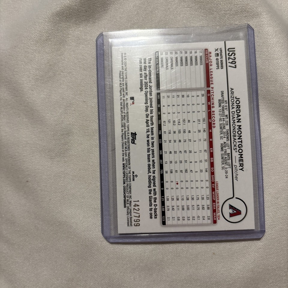 2024 Topps Update Series - Jordan Montgomery #US297 Purple Holo ...