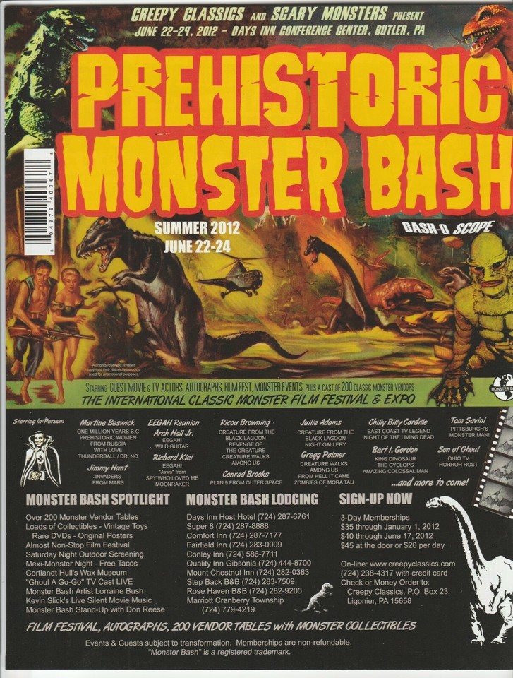 MONSTER BASH MAGAZINE #15 2012 NM 9.4 UNREAD CREEPY CLASSICS DR JEKYLL ...