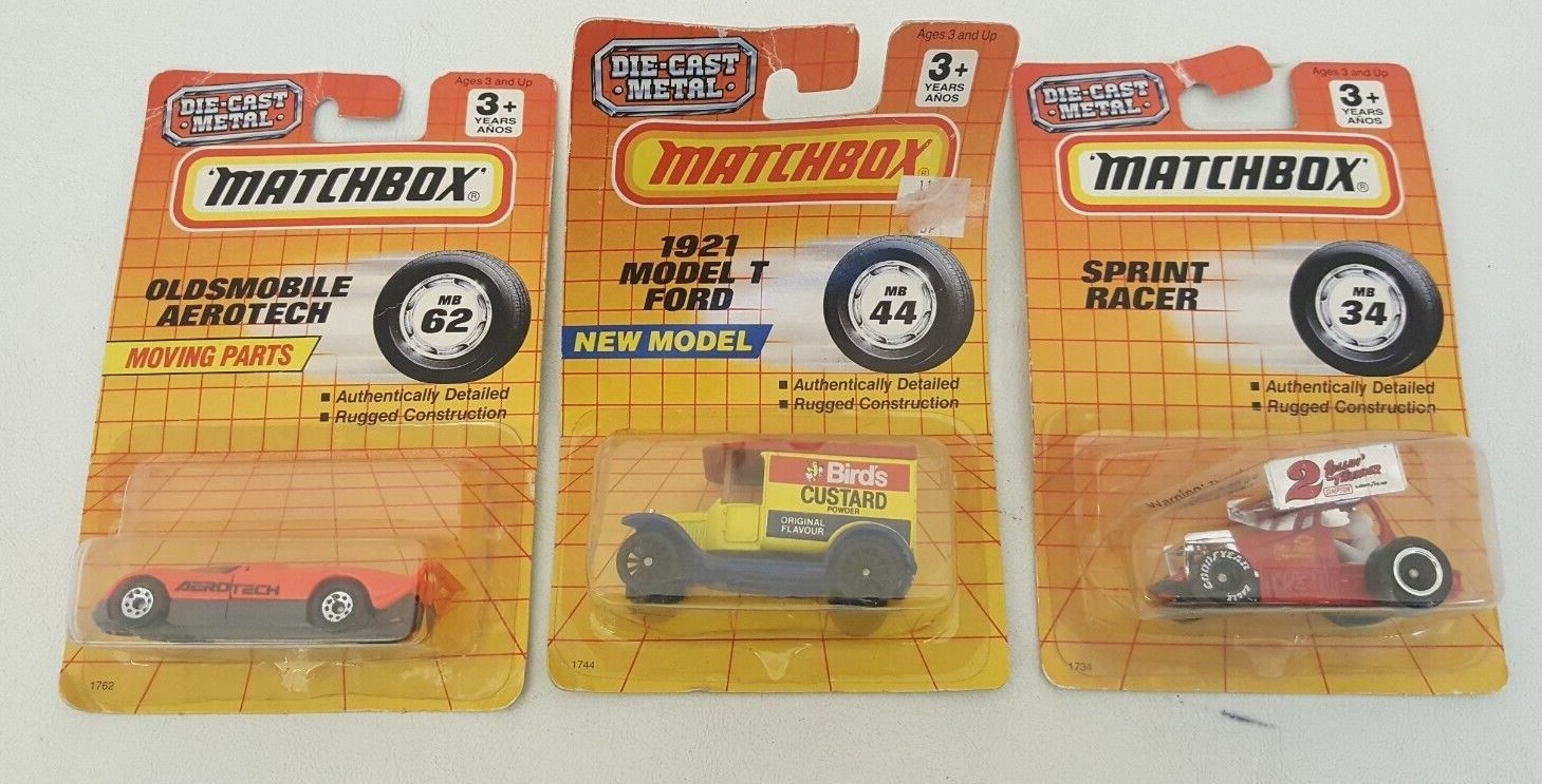 Lot of 3 Matchbox cars in blister packs Oldsmobile Aerotech 1921 Model ...