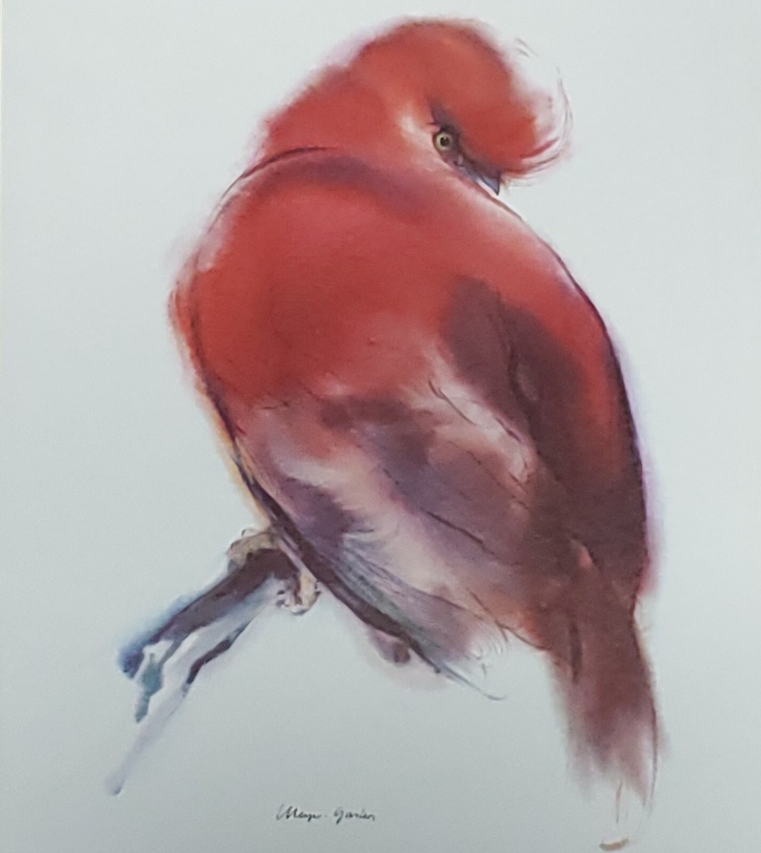 German Bird Painting Signed German Oil Painting Farm Landscape Poultry