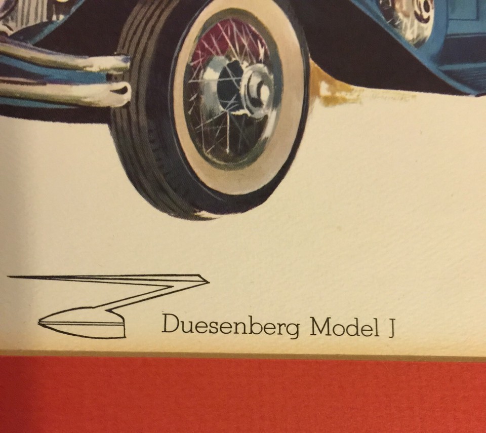 Duesenberg Model J Coupe Vintage Drawing Print 9 X 12" Matted | eBay