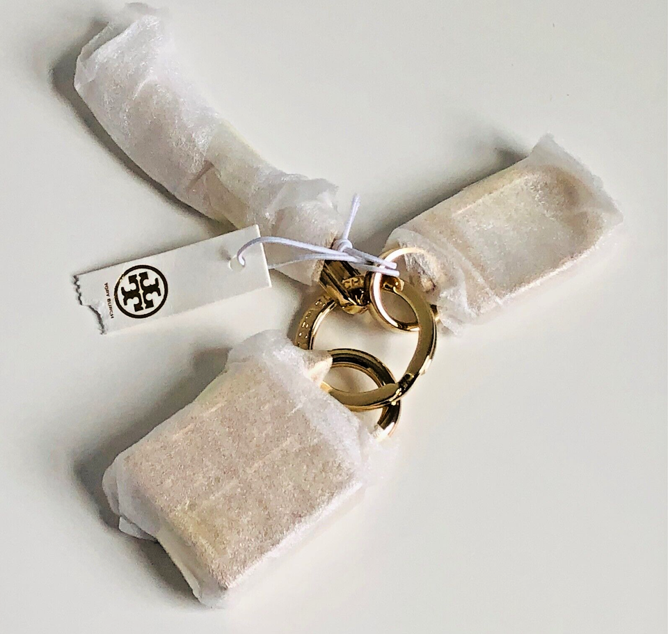 NWT Authentic TORY BURCH Gold Plated Padlock Key Fob Key Ring Keychain ...