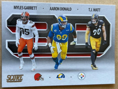 M.GARRETT / A.DONALD / T.J. WATT 2021 PANINI SCORE 3D Card # 3D9 NM-MT ...