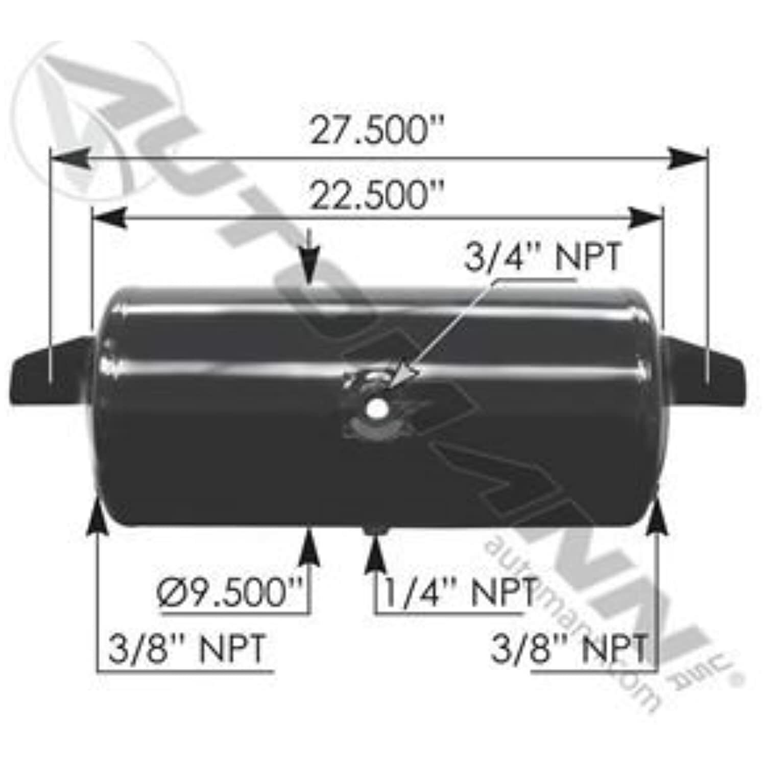 172.2003, Air Tank - 9.5" Diameter, 1488 Cubic Inch Volume | eBay