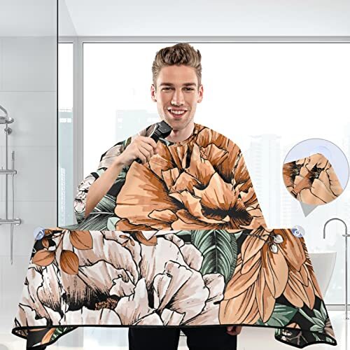 Vintage Modern Floral Flower Barber Cape for Men Women Waterproof ...