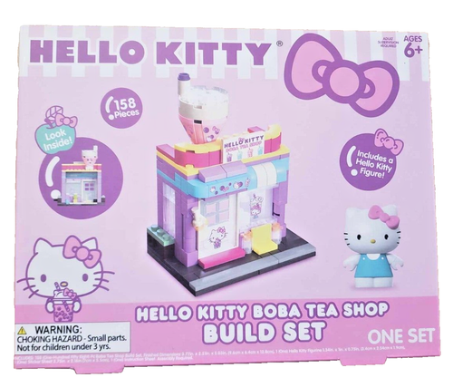 SANRIO Hello Kitty Boba Tea Shop build Set 158 Piece With Figure Cute ...