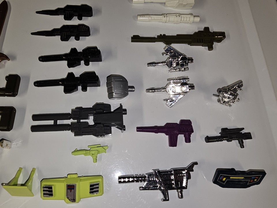 47 Vintage 1980's G1 Transformers Weapons Parts Lot Missiles Fists ...