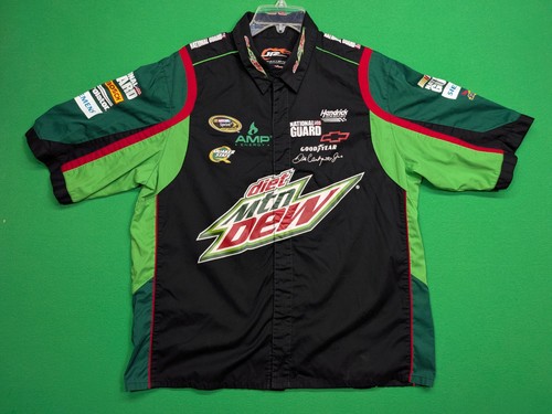 Dale Earnhardt Jr Diet Mountain Dew Nascar Pit Crew Shirt Men's Medium ...
