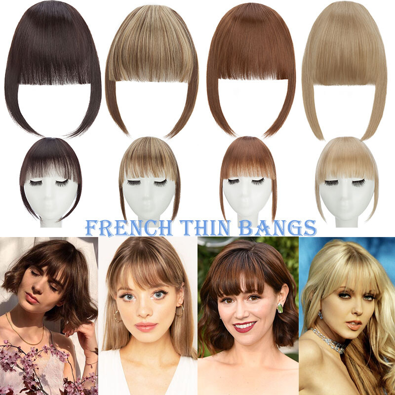 REAL Natural Fringe Bangs Clip In Hair Extension One Piece Real Thick ...