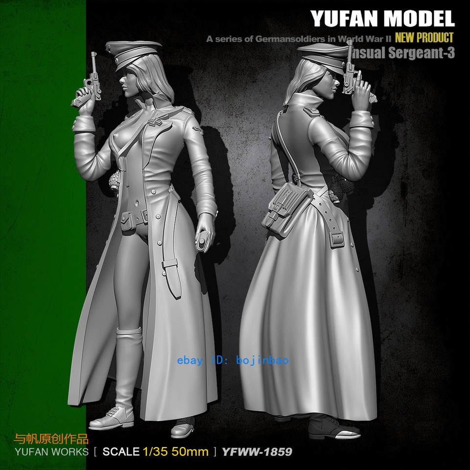 1/35 WWII German Female Officer Unpainted Model Kits YuFan Model Resin ...