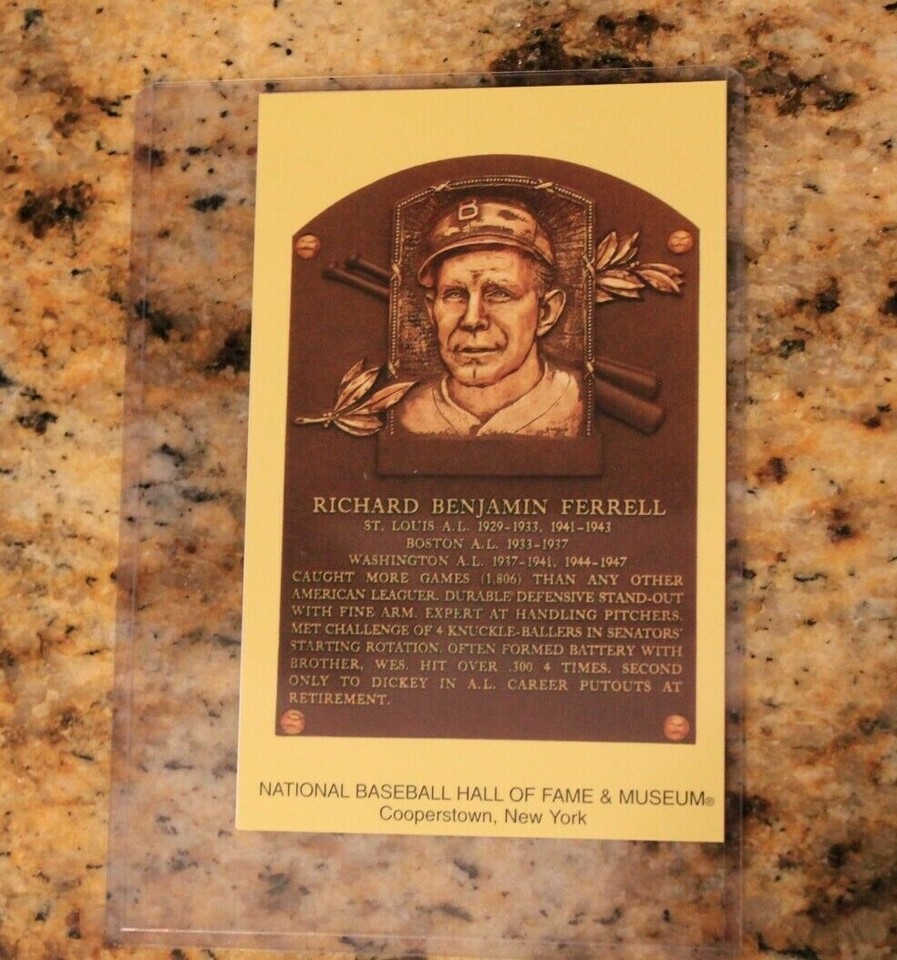 BOB FELLER RICHARD FERRELL COOPERSTOWN HALL OF FAME POSTCARD CARD | eBay