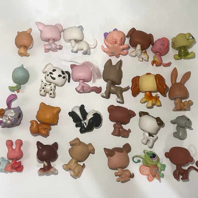 littlest pet shop lps huge lot of pets great dane #126 cocker #298 cat ...