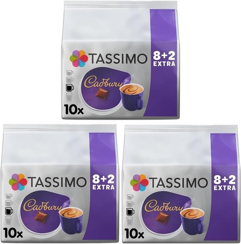 Tassimo Cadbury Hot Chocolate Pods x 10 T-Discs Pack of 3, Total 30 ...