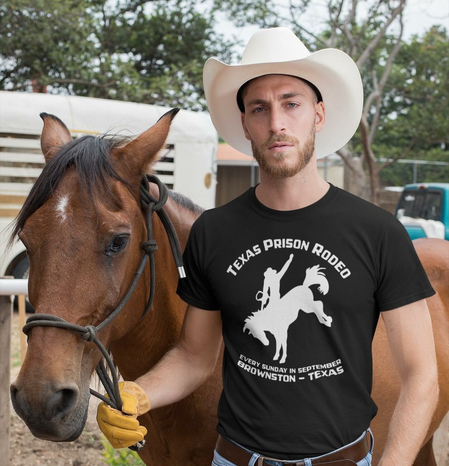 New TEXAS PRISON RODEO Pro Vintage Gear Cowboy T-Shirt SS Houston PBR ...