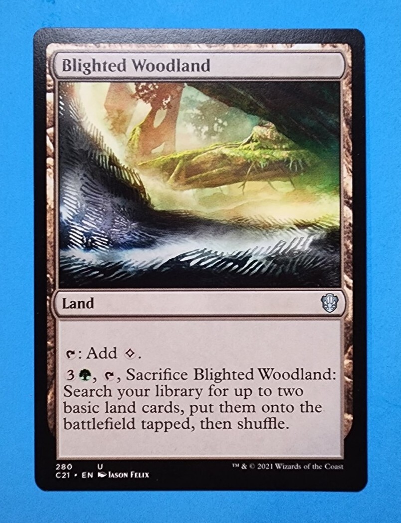 1x Blighted Woodland Commander 2021 Mtg Magic Gathering Colorless Land ...