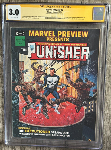 Marvel Preview #2 (1975) CGC 3.0 SIGNED by Gerry Conway 1st Punisher ...