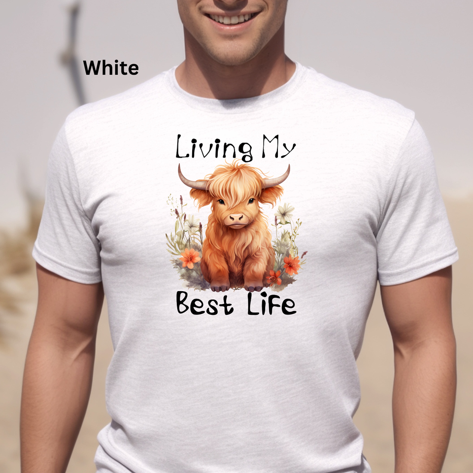 Inspirational Highland Cow T shirt Graphic Print T shirt Unisex Novelty ...