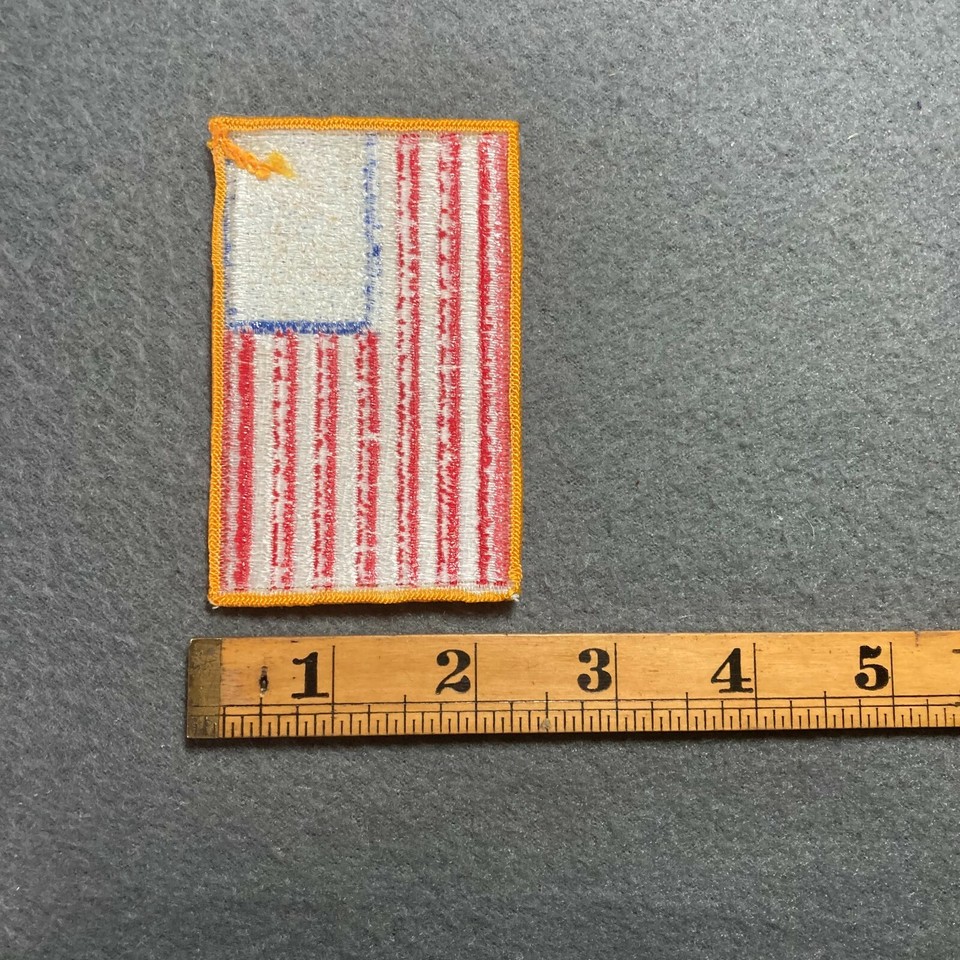 American Flag Gold Border Embroidered Patch J5. | eBay
