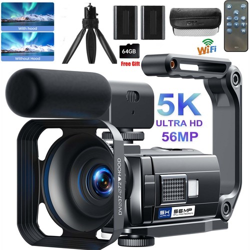 5K Ultra Camcorder Video Camera 56MP WiFi 16X Zoom Vlogging Camera w ...