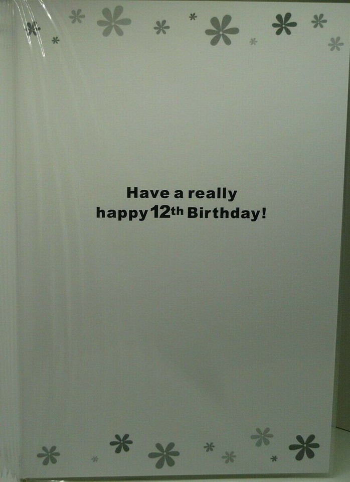 HAPPY 12TH BIRTHDAY CARD By Simon Elvin, AGE 12 GIRL CARD with Foil ...