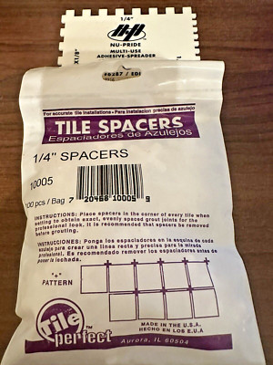 1 Bags 100 Total Reusable Plastic Tile Spacers 1/4" and 1 Spreader NEW ...
