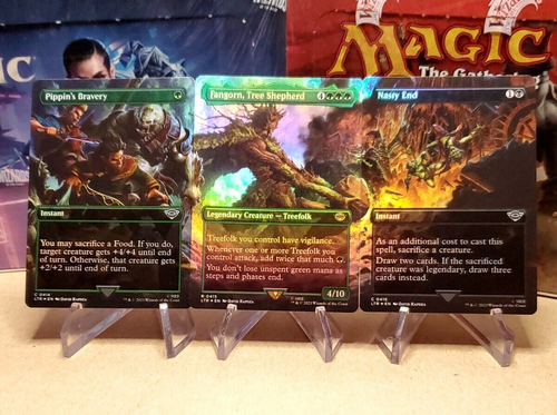 FOIL Fangorn Shepherd, Nasty end & Pippin's Bravery Borderless SCENE ...