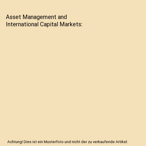 Asset Management and International Capital Markets | eBay