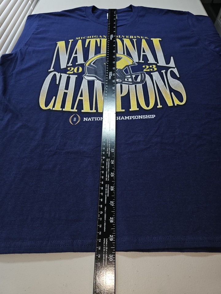 University Of Michigan 2023 Champs Xl Mens Blue Graphic Logo Tshirt ...