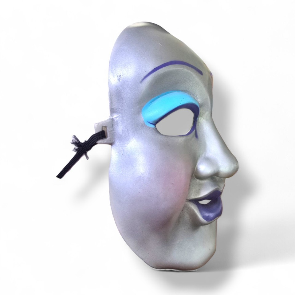 Rare Vtg Fun World Div Female Mask Silver Purple Lips Blue Eyeshadow ...