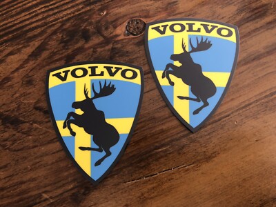 PAIR (2) of GENUINE Prancing Moose VOLVO 3” Sweden Edition Vinyl ...