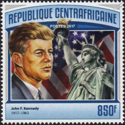 USA President JOHN F.KENNEDY (JFK) Statue Of Liberty & US Flag Stamp ...